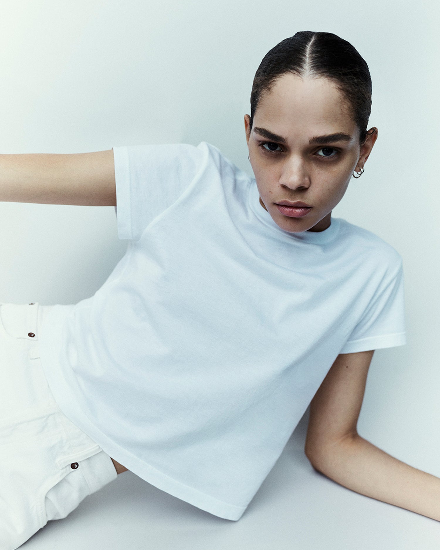 ADINE SHRUNKEN TEE / WHITE – FABRIC