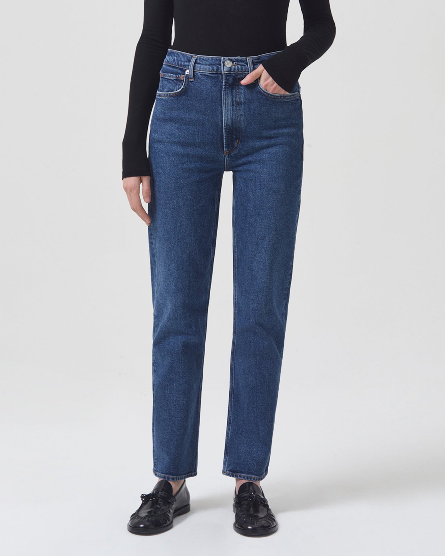 HIGH RISE STOVEPIPE JEAN / ASPIRE – FABRIC