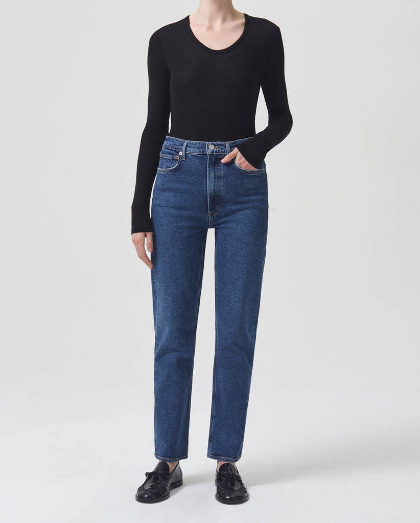 HIGH RISE STOVEPIPE JEAN / ASPIRE – FABRIC