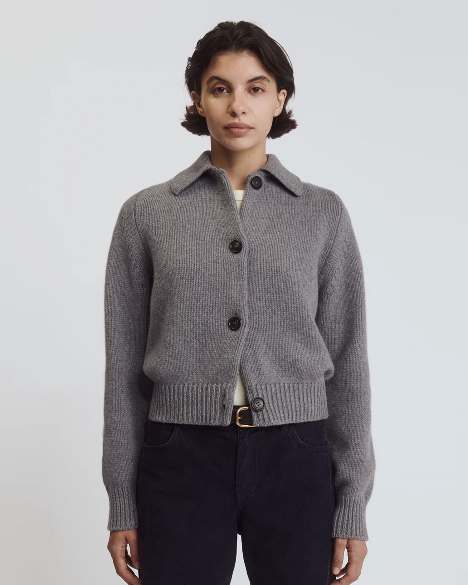 Shop &Daughter WINNY COLLARED JACKET / GREY from thisisFABRIC