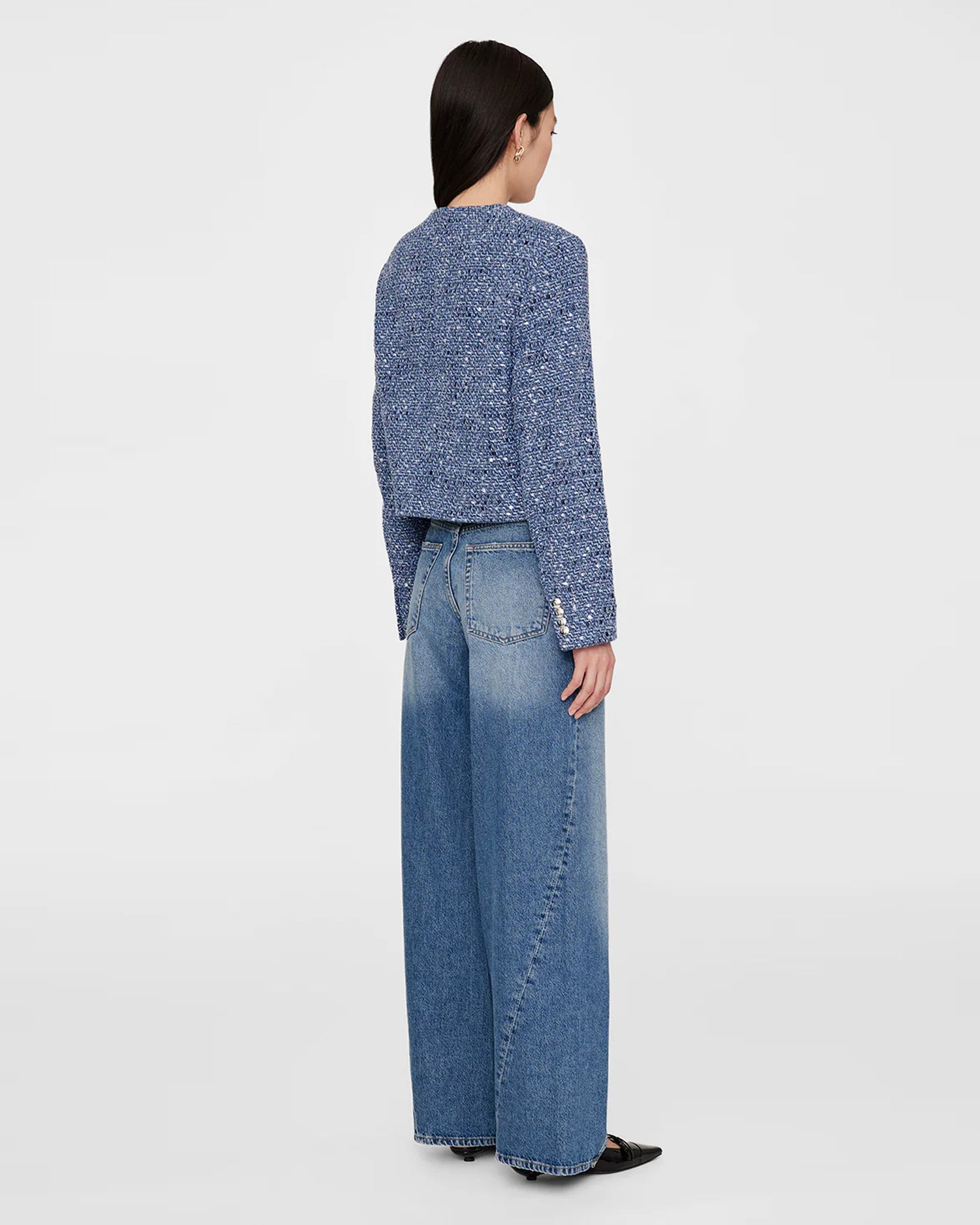 Shop Anine Bing AMBER JACKET / BLUE TWEED from thisisFABRIC