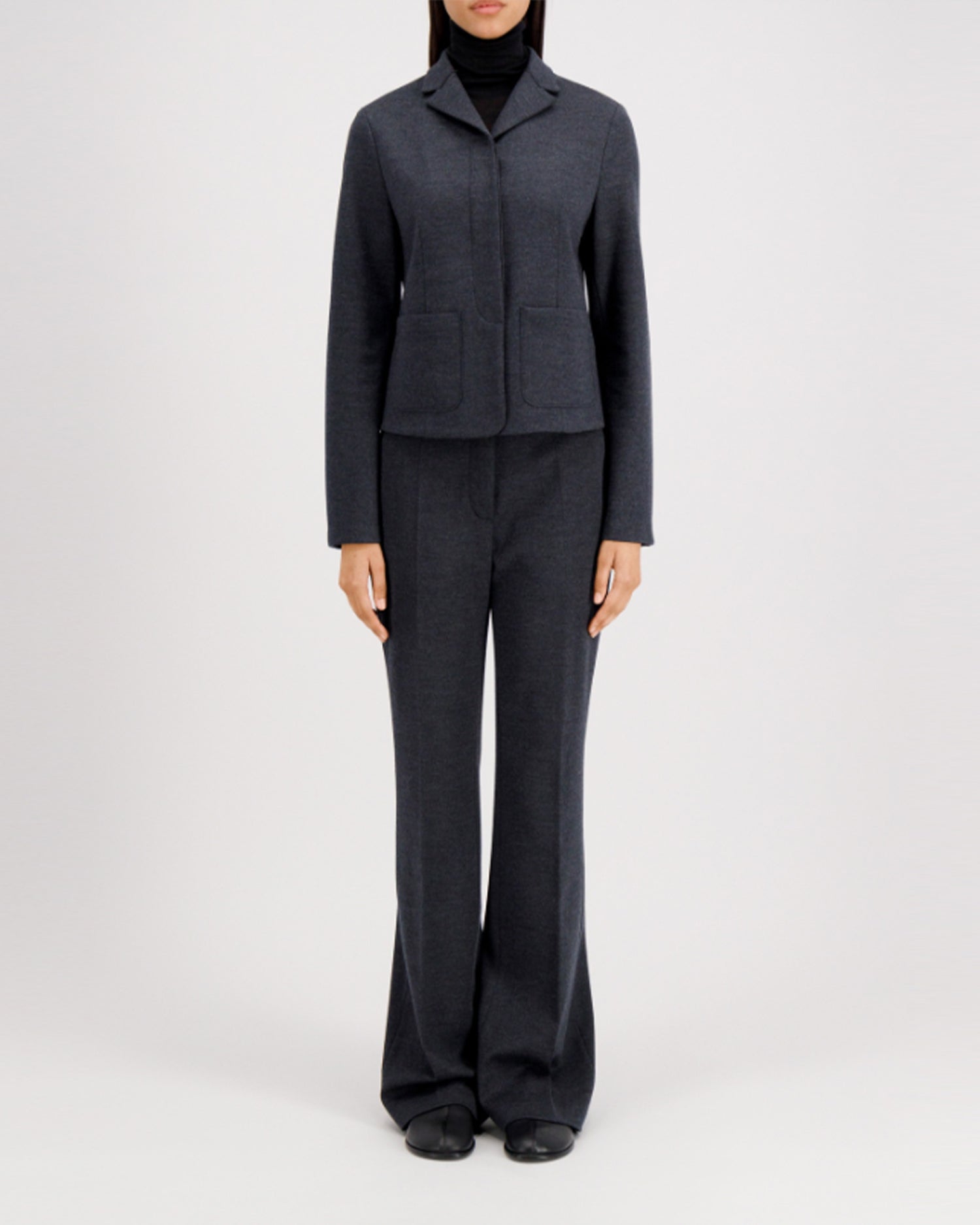 CROPPED MERINO JACKET / ANTHRACITE – FABRIC