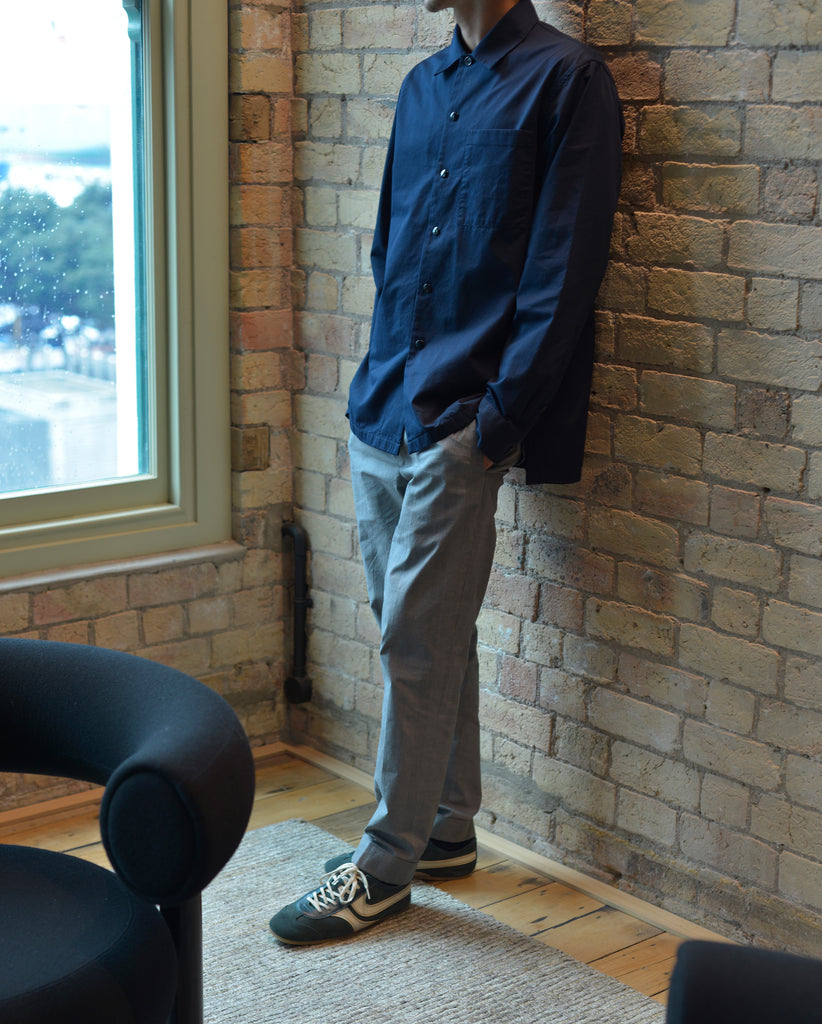 Shop Dries Van Noten CORNISH SHIRT 1463 / NAVY from thisisFABRIC