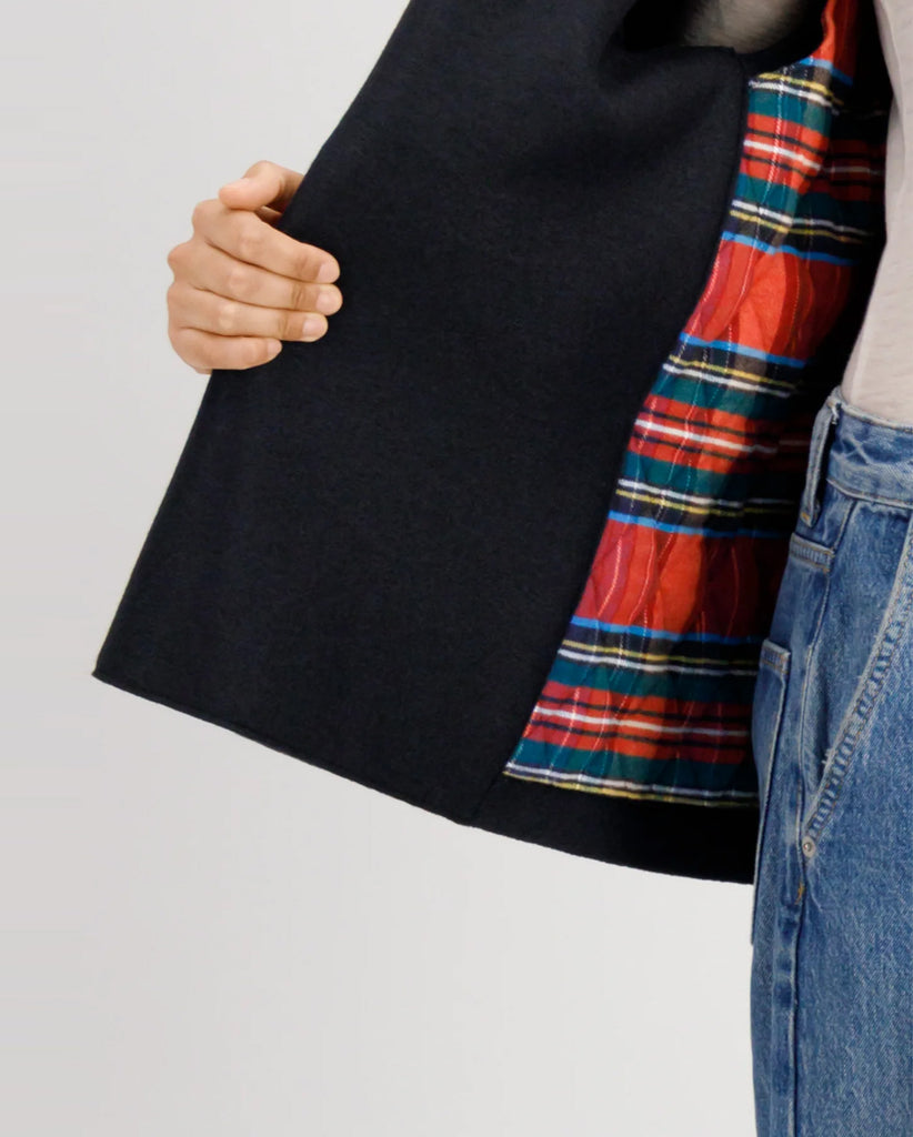 Shop HARRIS WHARF LONDON RAGLAN JACKET / DARK BLUE from thisisFABRIC