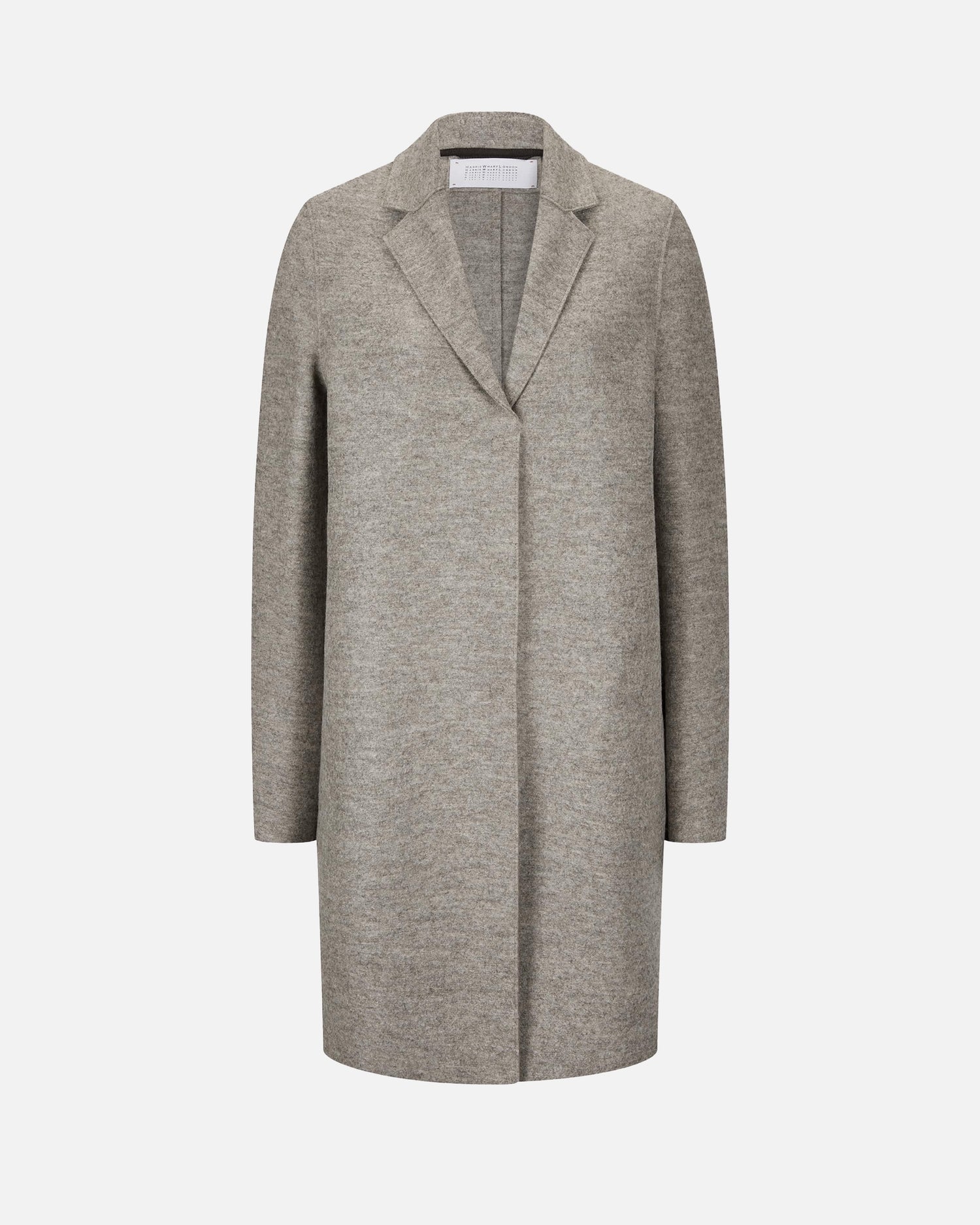 COCOON COAT PRESSED WOOL / STONE MELANGE – FABRIC