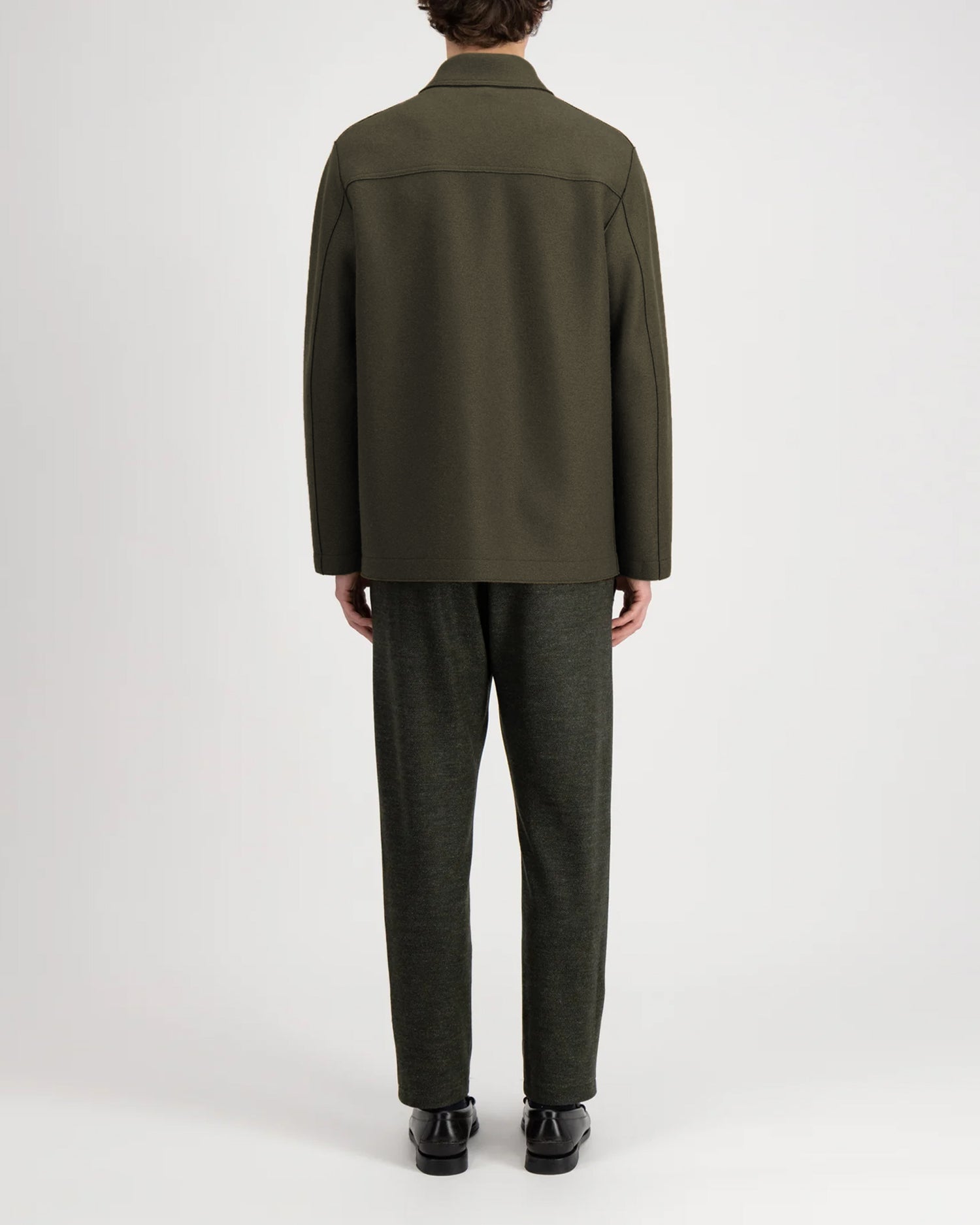 UTILITY PRESSED WOOL JACKET / HUNTING GREEN – FABRIC