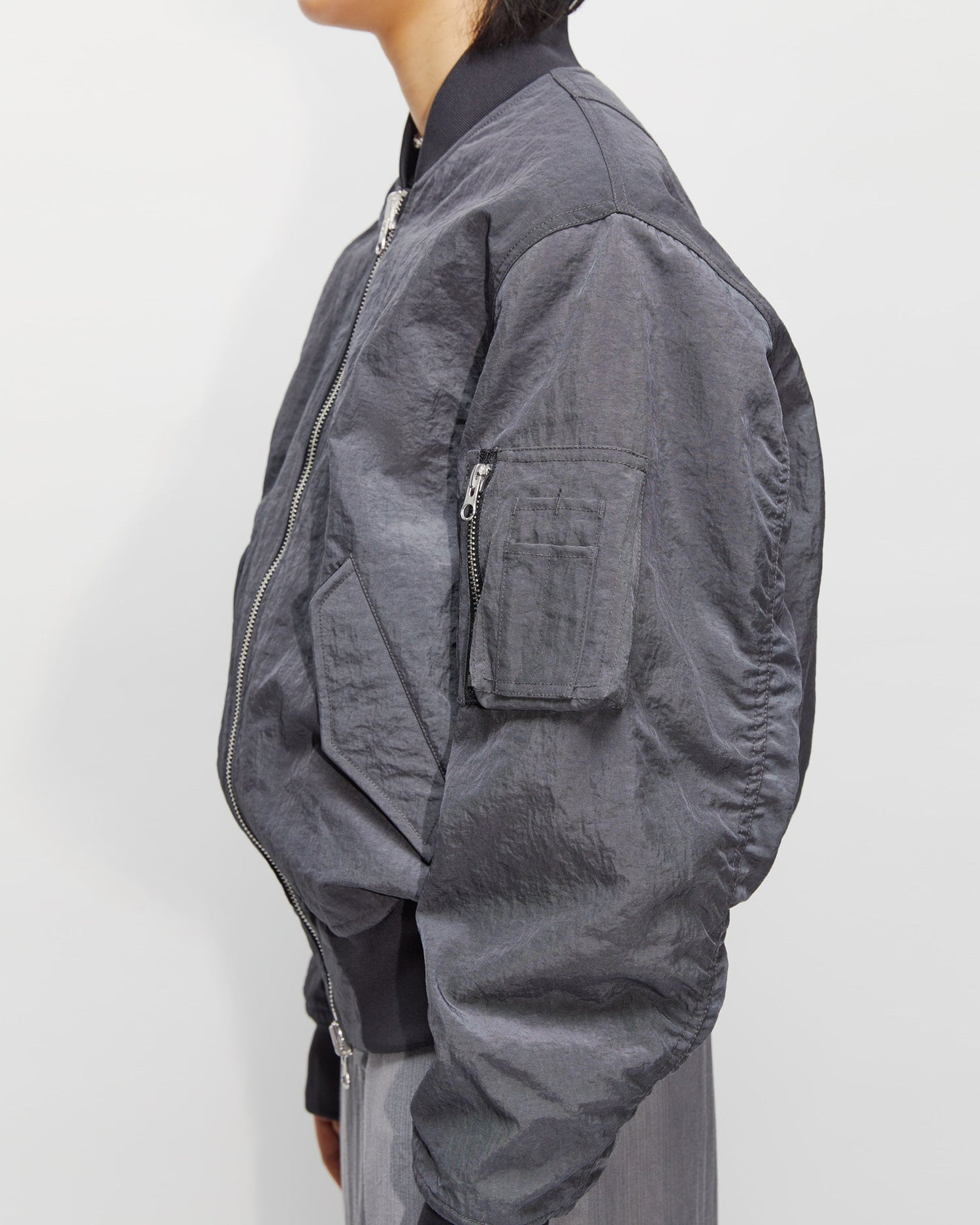 UNISEX BOMBER JACKET / BLUE GREY – FABRIC