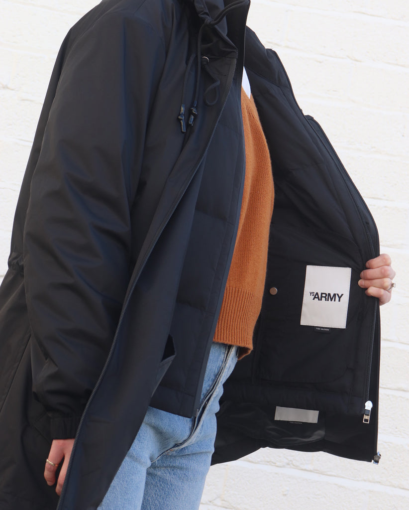 DOUBLE LAYER PUFFER JACKET 75CM / NOIR – FABRIC