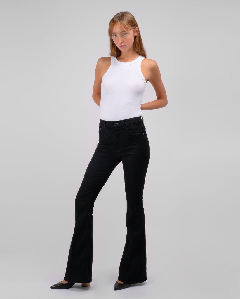 URSULA FLARED DENIM / BLACK – FABRIC