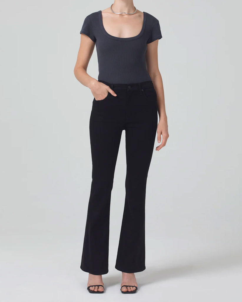 LILAH HIGH RISE BOOTCUT / PLUSH BLACK – FABRIC